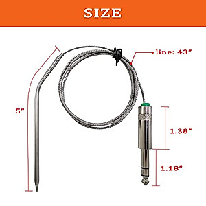 Replacement Temperature Meat Probe, Compatible with Green Mountain Grills, Works with GMG Pellet Grills Daniel Boone Choice& Jim Bowie Choice Grill