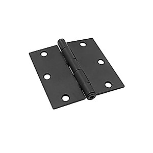 3-1/2 in. Matte Black Square Corner Smooth Action Hinge (3-Pack)