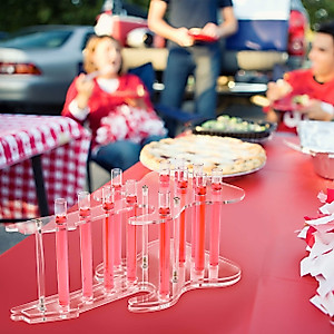 Shot Glass Set for Party- Guitar Shot Glass Holder Perfect for Bar Set Tray- Great for Tequila Shot Set or Whiskey Tray- Shot Caddy Comes with a Set of 12 Viles