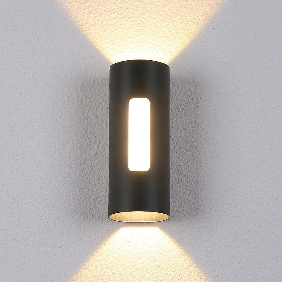 CHENBAI Modern Outdoor LED Wall Sconce Lighting Fixture 12W Warm White Up and Down Indoor Wall Lamps IP65 Porch Light Fixture Waterproof for Garden Courtyard Wall Hallway Home Room Decor