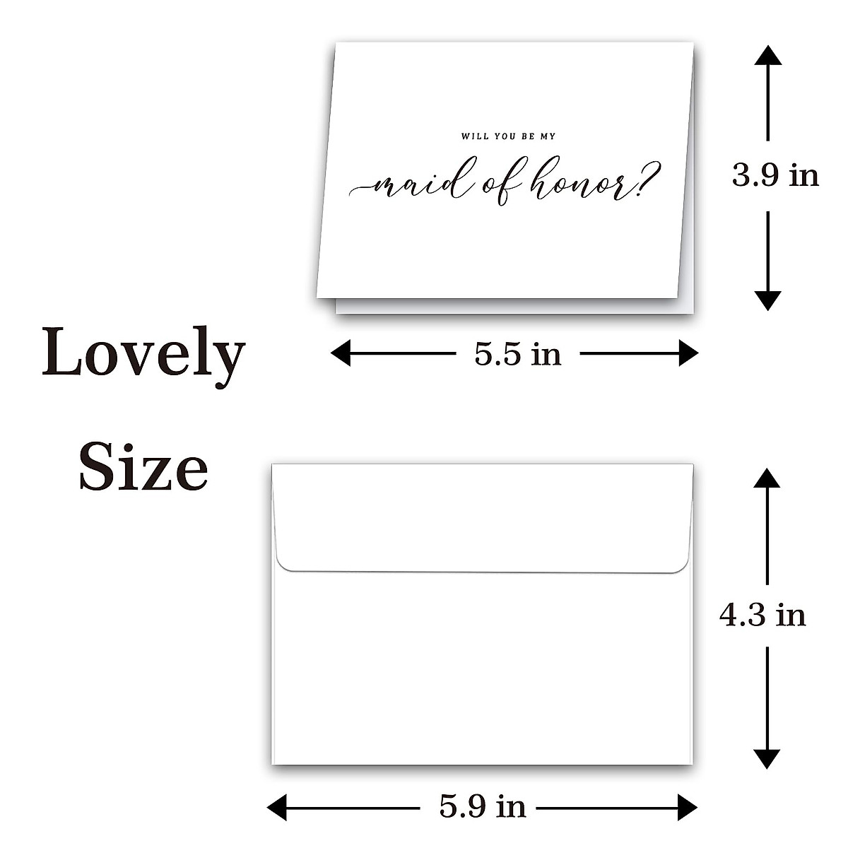 CGBRspacex Will You Be My Bridesmaid Cards (6 Packs), Bridesmaid Proposal Cards, 4 Bridesmaid Cards, 2 Maid of Honor Cards, Wedding Card with 6 Envelopes