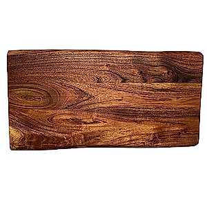 Mountain Woods Brown Hand Crafted Live Edge Acacia Cutting Board/Serving Tray | Charcuterie Board | Chopping Board for Vegetables, Fruits and Meat | Cheese Board - 20" x 11" x 0.75"