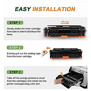 CAVDLE 305X Remanufactured Black Toner Cartridge Replacement for HP 305X 305A CE410A CE410X CE411X CE412X CE413X Work with HP Pro MFP M351A M375nw M451nw M451dn M451dw M475dw M475dn High Yield-1 Pack