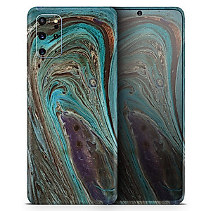 DesignSkinz Swirling Dark Acrylic Marble Protective Vinyl Decal Wrap Skin Cover Compatible with The Samsung Galaxy S20 (Screen Trim & Back Glass Skin)