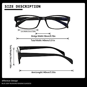 JOSCHOO Computer Reading Glasses for Women and Men 6 Pack Blue Light Blocking Spring Hinge Readers (Mix Color-2, 1.75)…