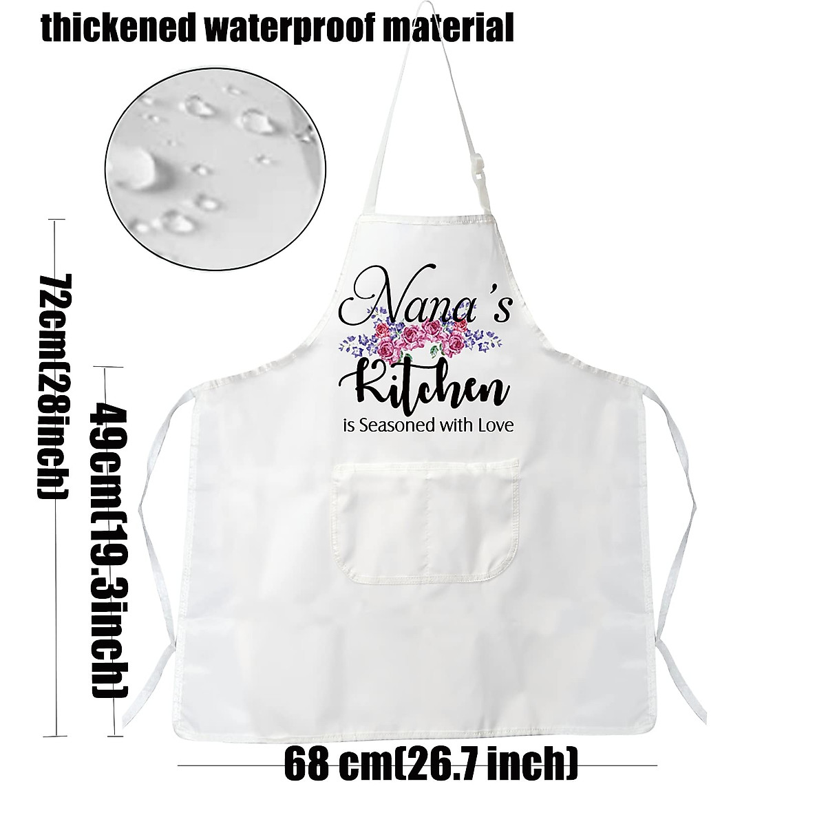 PXTIDY Grandma Kitchen Apron Nana Gift Nana's Kitchen is Seasoned with Love Funny Aprons for Grandma Housewarming Gift
