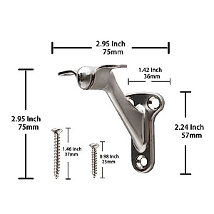 Triumph Hardware,3 Pack,3" Heavy Duty Handrail Bracket Brushed Nickel,stair railing bracket