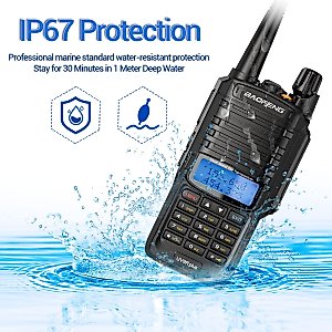 Airiton x Baofeng UV-9R Plus 8W Ham Radio Handheld Dustproof & Waterproof IP67 Dual Band Two Way Radio Walkie Talkie with 2Pack Battery,771 Antenna and Programming Cable
