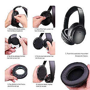 Esen QuietComfort 35 II Replacement Earpads, Soft&Comfortable QC35, Great Sound Quality Ear Cushion Replacement Parts Compatible with Bose QC35 IIQC35QC25QC15QC2 Headphones (Blue)