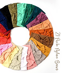 Prohouse 21PCS Baby Nylon Headbands Hairbands Hair Bow Elastics for Baby Girls Newborn Infant Toddlers Kids