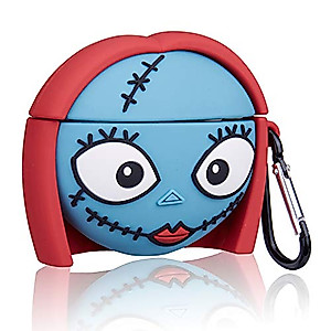 Jowhep Case for AirPod Pro 2019/Pro 2 Gen 2022 Cartoon Cute Silicone Cover with Keychain Fashion Funny Shockproof Soft Skin for Air Pods Pro Women Kids Kawaii Shell Cases for AirPods Pro Blue Girl
