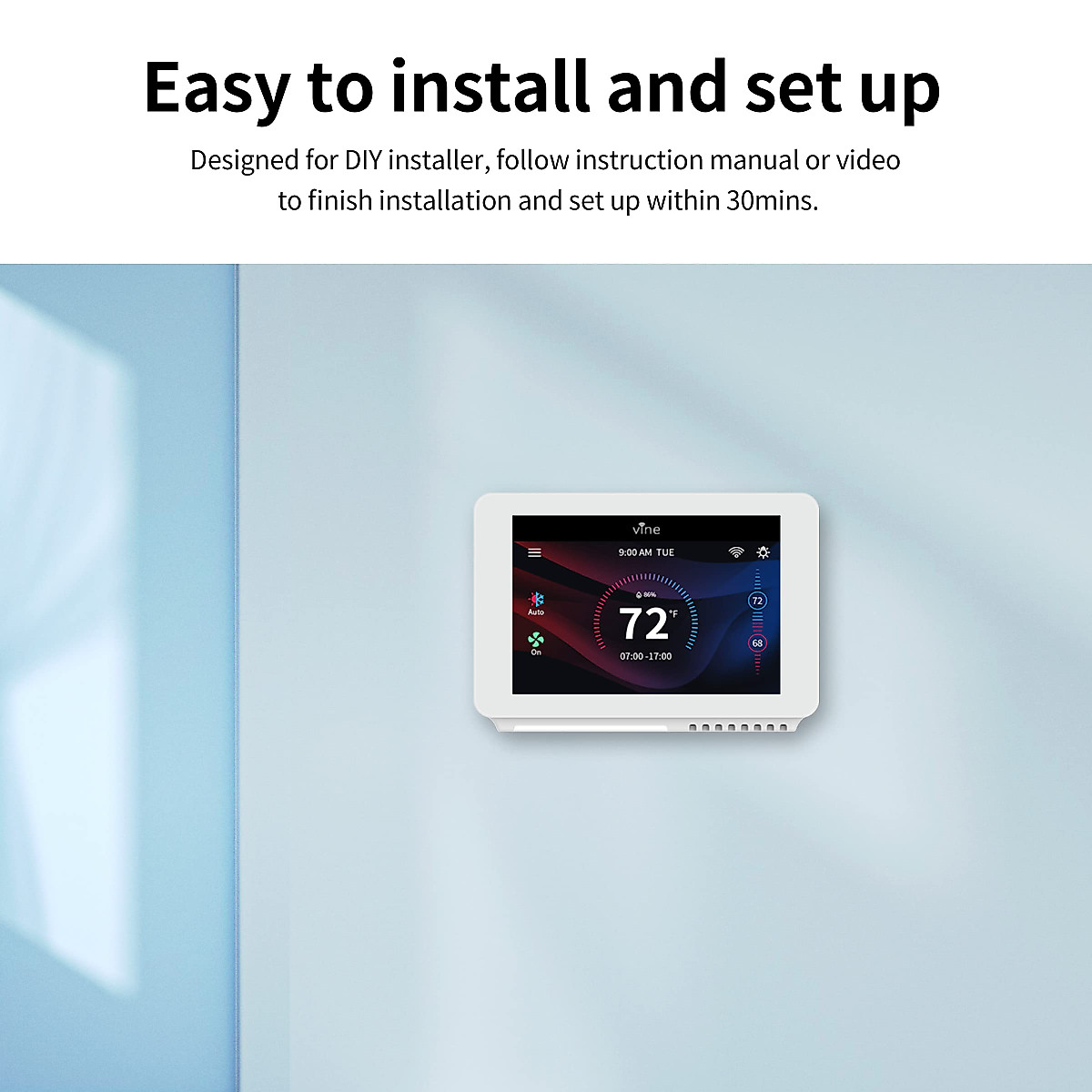 Vine Wi-Fi 7day & 8 Period Programmable Smart Home Thermostat - Wi-Fi TJ-919E, Compatible with Alexa & Google Assistant - 6th Gen…