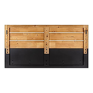 Kate and Laurel Samuels Farmhouse 5-Hook Wall Shelf, 42 x 5 x 22, Rustic Brown and Black, Decorative Wall Storage