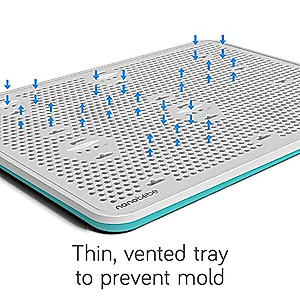 Nanobebe Slim Drying Rack – Adjustable Baby Bottle Drying Mat with Built in Drainer & 8 Moveable Pegs – Easily Dry & Store Breastfeeding Essentials Anywhere with Travel Bottle Drying Rack