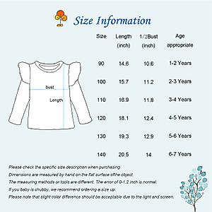 Sanpersonlin Toddler Baby Girl Solid Color T Shirt Kids Blouse Basic Plain Ruffle Top Cotton Casual Clothes (0020E-Long Sleeve Green, 4-5 Years)