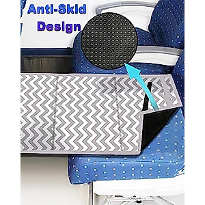 AWAHITAWA Toddler Travel Bed, Airplane Travel Essentials Kids, Portable Toddler Bed, Baby Airplane Travel Cot Accessories, Airplane Must Haves for Toddlers（Gray Stripes）