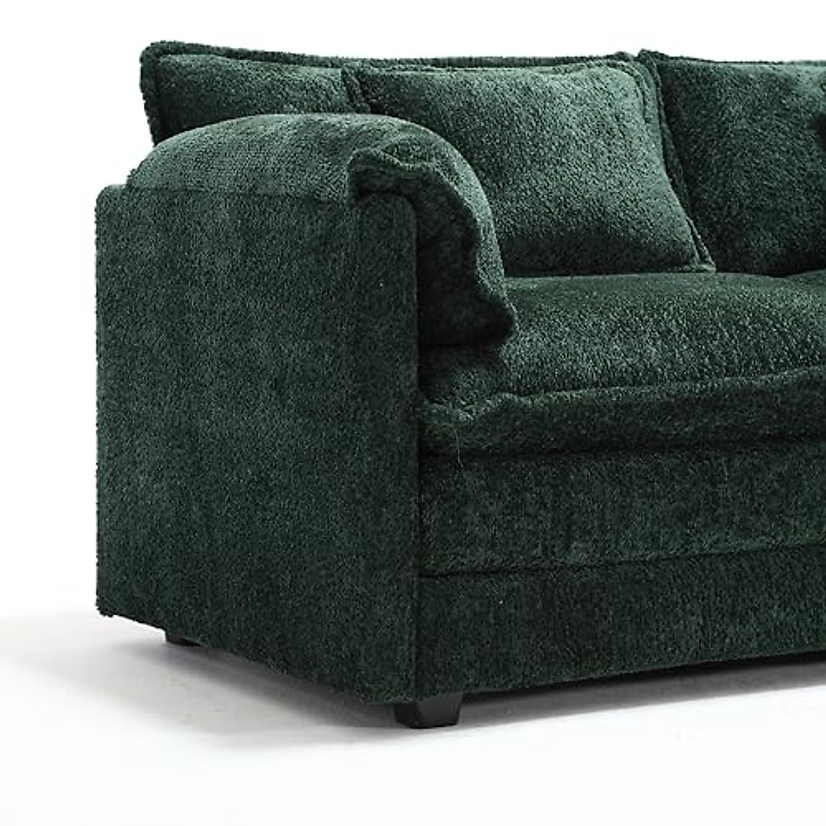 Oversized Convertible Modular Sectional Sofa with Movable Ottoman for Living Room, Modern Chenille Upholstery L Shaped Cloud Couch, Comfy Sleeper Sofa&Couches with Solid Wood Legs & Memory Foam