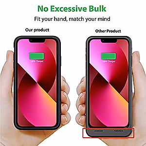 Battery Case for iPhone 13, 7000mAh Slim Portable Rechargeable Smart Protective Battery Pack Cover Power Bank Charging Case Compatible with iPhone 13 (6.1 inch) Extended Battery Charger Case (Black)