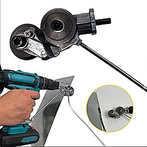 Electric Drill Plate Cutter, Electric Drill Shears Attachment Cutter Nibbler, Double Headed Sheet Metal Nibbler Cutter, Safe and Durable Drill Attachment for Metal Cutting