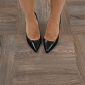 FloorPops FP3323 Knotting Hill Peel & Stick Floor Tiles, Brown