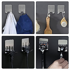 KOFANI Razor Holder for Shower, 4 Pack Stainless Steel Razor Holder Hooks, Waterproof Self-Adhesive Shaver Holder Hanger Hooks for Bathroom Kitchen to Organize Loofah Robe Towel Plug Coat