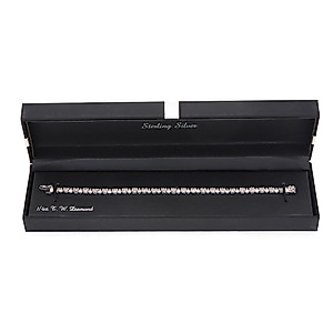 Beyond Brilliance Illusion Set 1/4 Carat Round Cut Natural Diamond Tennis Bracelets for Women in Sterling Silver Jewelry | Timeless Design | Gift for Her | Gift Box Included