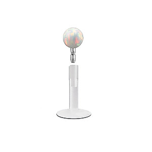 Pierced Owl 16GA Bioflex and 316L Stainless Steel Push-in Opal Ball Top Lip Cartilage Stud (White, 10mm (3/8"))