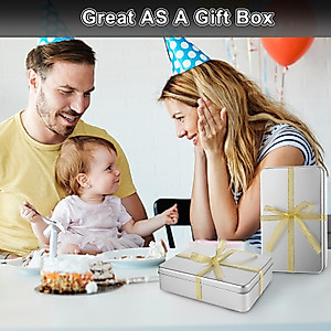 ACXFOND 10 Pack Empty Metal Tins Box with Lid, cookie tins with lids Tins Cans Storage Container for Treats, Gifts, Favors, Candle and Crafts (7.2 x 4.4 x 1.7 Inches)