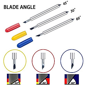 EVISWIY 50PCS Blades for Cricut Explore Air 2/Air 3/3/Make 3/Maker 40PCS 45° Premium Fine Point Blade & 5PCS 60° Deep Cut & 5PCS 30° Shallow Cut Vinyl Fabric Knife Cutting Blade for Cricut Replacement