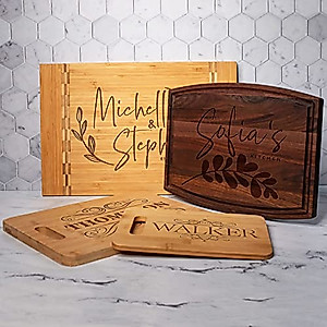 Personalized Cutting Board, 11 Designs, 5 Wood Styles Cutting Board - Wedding Gifts for Couple, Housewarming Gifts, Personalized Gifts for Mom and Dad, Grandma Gifts, Engraved Kitchen Sign