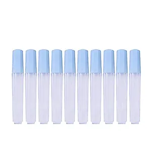 Healifty 10pcs Clear Plastic Needles Storage Tubes Sewing Needle Container Holder Organizer with Cap 10cm Blue