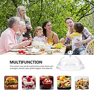 BESTonZON Dessert Display Tray, 8.27x8.27x5.91in Square, Transparent Polypropylene Tray with Acrylic Lid, Shatterproof Servingware for Food, Ideal for Christmas, Easter, Anniversary, Birthday