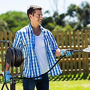 Yard Butler Free Standing Swivel Hose Reel - Water Hose Caddy For Yard or Garden - Outdoor Garden Hose Accessories, Water Hose Reel Rotate 360 Degree, Freestanding Metal Outdoor Water Pipe Stand