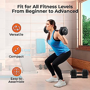 Lifepro 3-In-1 Weight Lifting System - 2 to 43 Lbs Kettlebell, Dumbbell, & Barbell Adjustable Weights Set for Home Gym - Versatile & Compact Weight Sets for Home Workout - Interchangeable Grip System