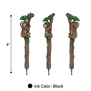 Planet Pens Sloth Novelty Pen - Cute Funny Pens for Kids, Teens and Adults, Fun Cool Ball Point Pen for School Writing and Unique Office Supplies, Cute Sloth Pen Gift for Men and Women - 6 Inches