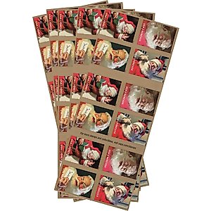Sparkling Holidays Christmas Santa USPS Forever Stamps (5 Booklets (100 Stamps))