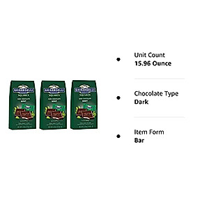 Ghirardelli, Dark Chocolate Mint Filled Squares, 5.32oz (Pack of 3)