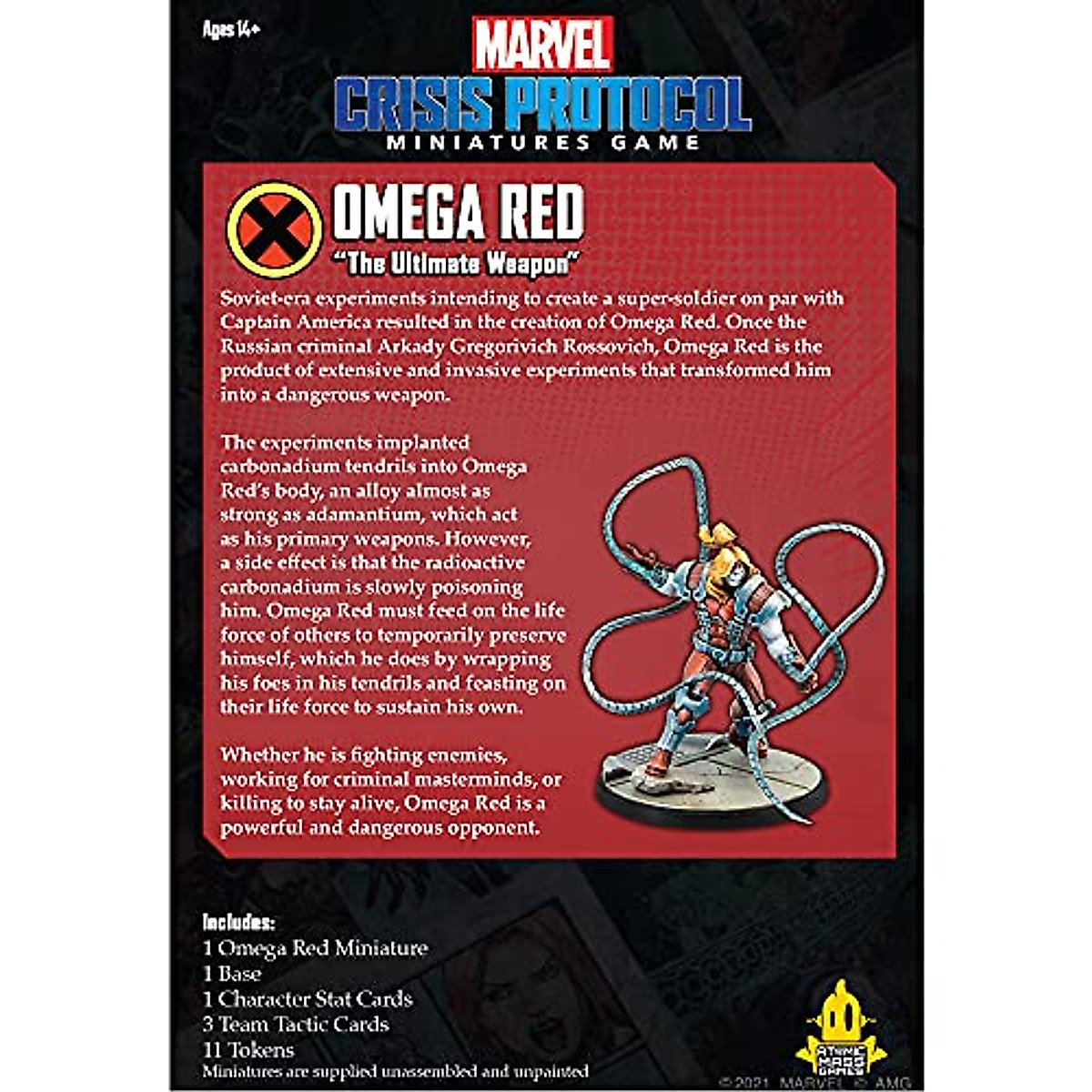 Marvel Crisis Protocol Omega Red CHARACTER PACK | Miniatures Battle Game | Strategy Game for Adults and Teens | Ages 14+ | 2 Players | Avg. Playtime 90 Minutes | Made by Atomic Mass Games