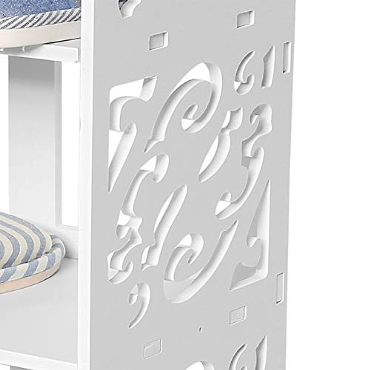 ZUQIEE Shoe Rack 5-Tier Wood Storage Stand Free Standing Shoe Organiser Shelf, White, 15.7 X 9.1 X 35.4inch Shoe Rack