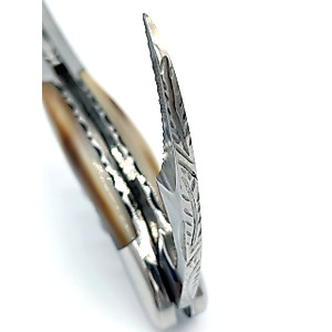 Laguiole En Aubrac Sommelier No 9 DeLuxe Waiter's Corkscrew, Solid Horn Handle, Wine Opener With Foil Cutter & Bottle Opener | Special Crafting Along The Luxury Corkscrew