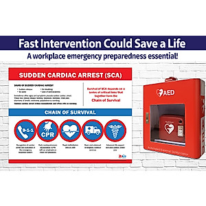 2 Pack: Sudden Cardiac Arrest & Symptoms of Heart Attack and Stroke Poster - Laminated, 17 x 22 inches - Workplace Health and Safety Posters