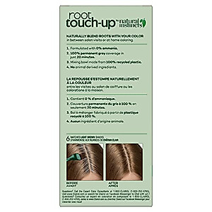 Clairol Root Touch-Up by Natural Instincts Permanent Hair Dye, 6 Light Brown Hair Color, Pack of 1