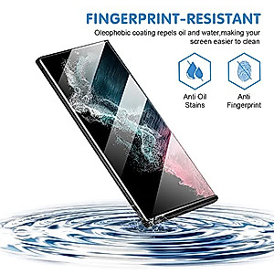 [2+2 Pack] Galaxy S22 Ultra Screen Protector, 9H Tempered Glass, Ultrasonic Fingerprint Support, 3D Curved, HD Clear Scratch Resistant for Samsung Galaxy S22 Ultra 5G Glass Screen Protector