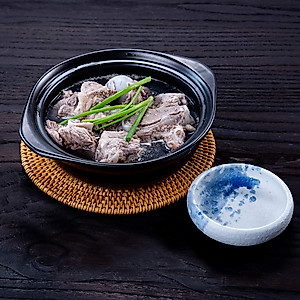 BEEHOMEE Trivets for Hot Dishes - Woven Rattan Trivets Hot Pads for Dinning Table,Kitchen Heat Resistant Straw Dish Coasters Placemats Pot Holder (7.87 Inch)