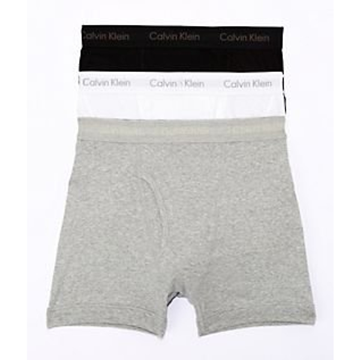 Calvin Klein Men's Cotton Classic Multipack Boxer Briefs, White/Black/Grey, Small