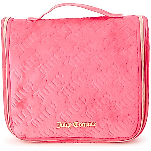 Juicy Couture Women's Cosmetics Bag - Hanging Travel Makeup and Toiletries Kit - Makeup Accessories Organizer Case with Hook, Size One Size, Peach