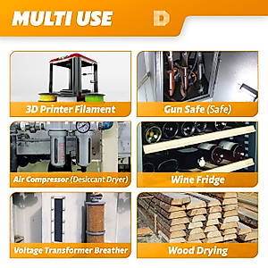 Dry & Dry" [1 Quart Premium Orange Indicating Silica Gel Desiccant Beads(Industry Standard 3-5 mm) - Rechargeable Silica Gel Beads(2 LBS)