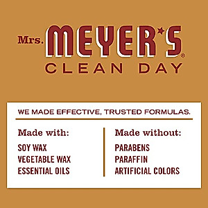 Mrs. Meyer's Soy Aromatherapy Candle, 35 Hour Burn Time, Made with Soy Wax and Essential Oils, Apple Cider, 4.9 oz