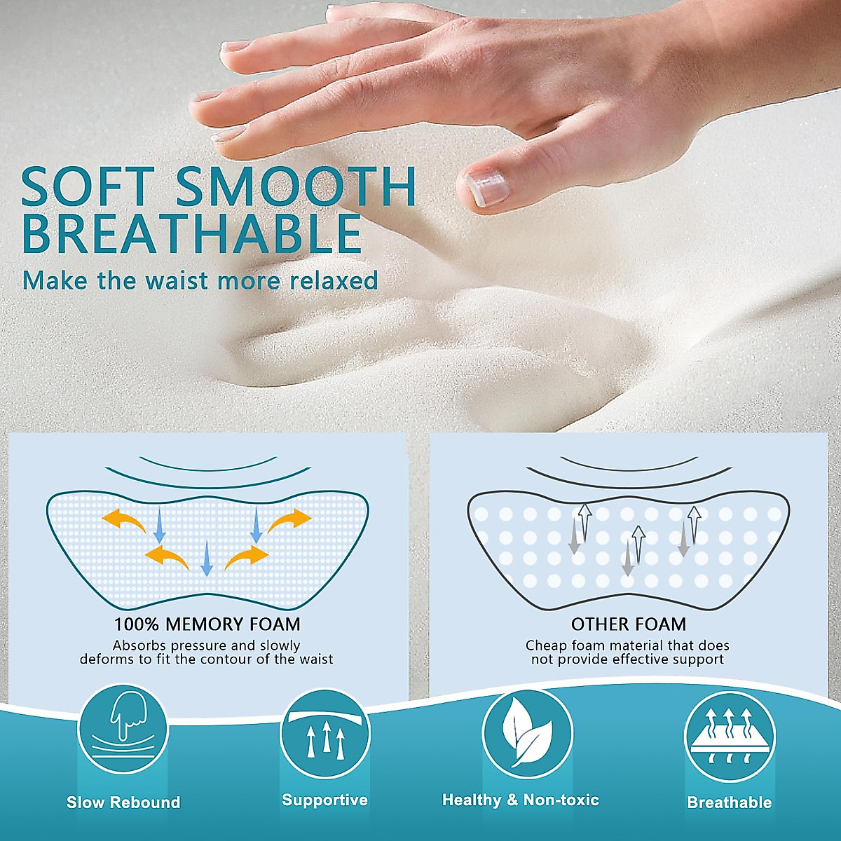 kasney Lumbar Support Pillow for Chair, Comfortable Low Back Pillow for Back Pain Relief Improve Posture, Ergonomic Streamline Neo Cushion for Car Seat, Office Chair, Recliner and Bed (Beige)