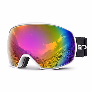 Snowledge Ski Goggles Snowboard Snow Goggles for Men Women OTG Snowboard Goggles with 100% UV Protection Anti-Fog Dual Lens Skiing Goggles Helmet Compatible